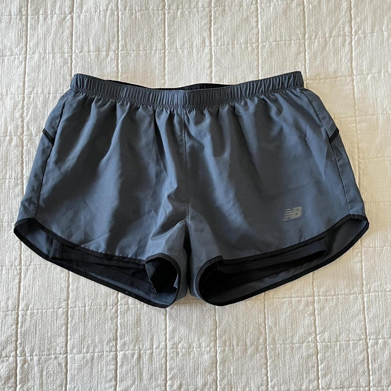 New Balance Women's Black and Grey Shorts | Depop