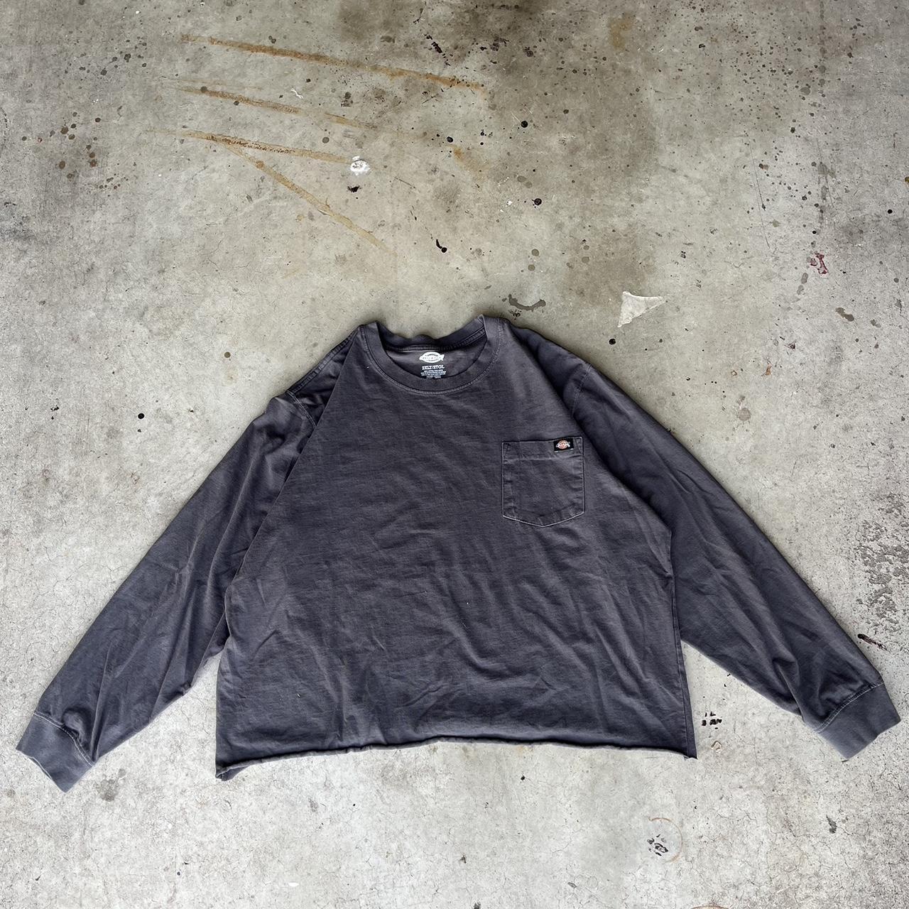 Dark Gray dickies long sleeve Cropped to ( XL... - Depop