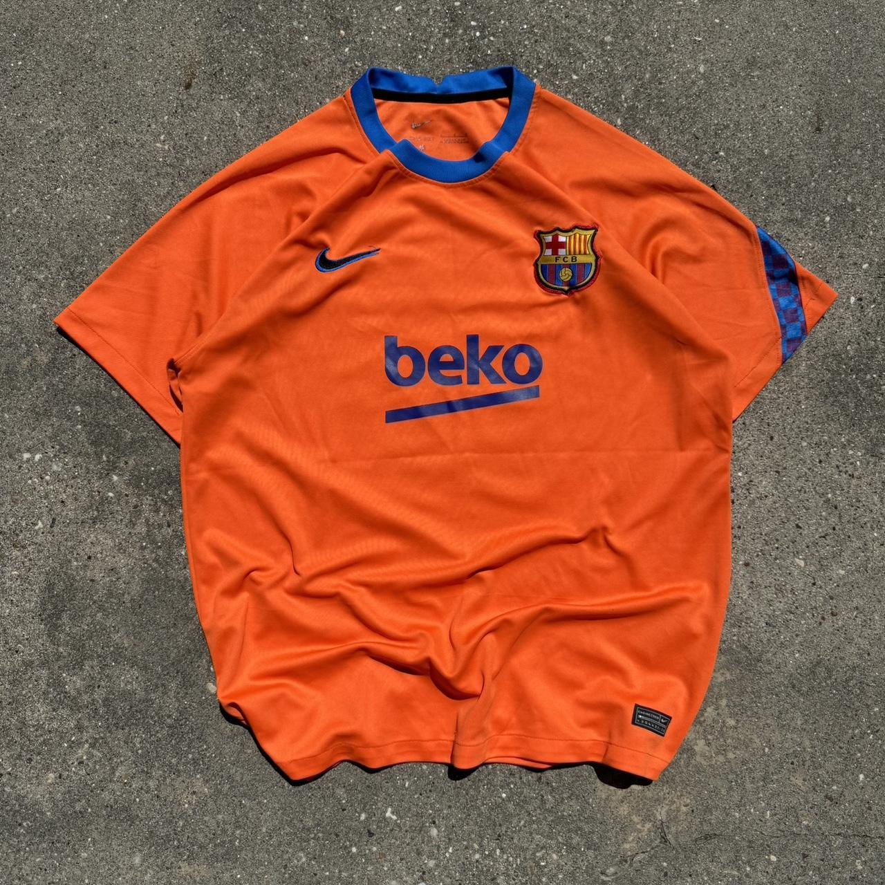 2020-2021 Nike Orange Barcelona Soccer Jersey Number... - Depop