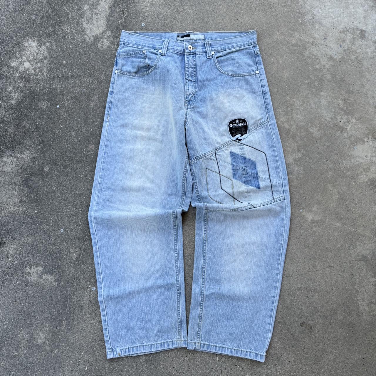 Vintage Y2K 2000s Baggy Light Blue Tab SouthPole... | Depop