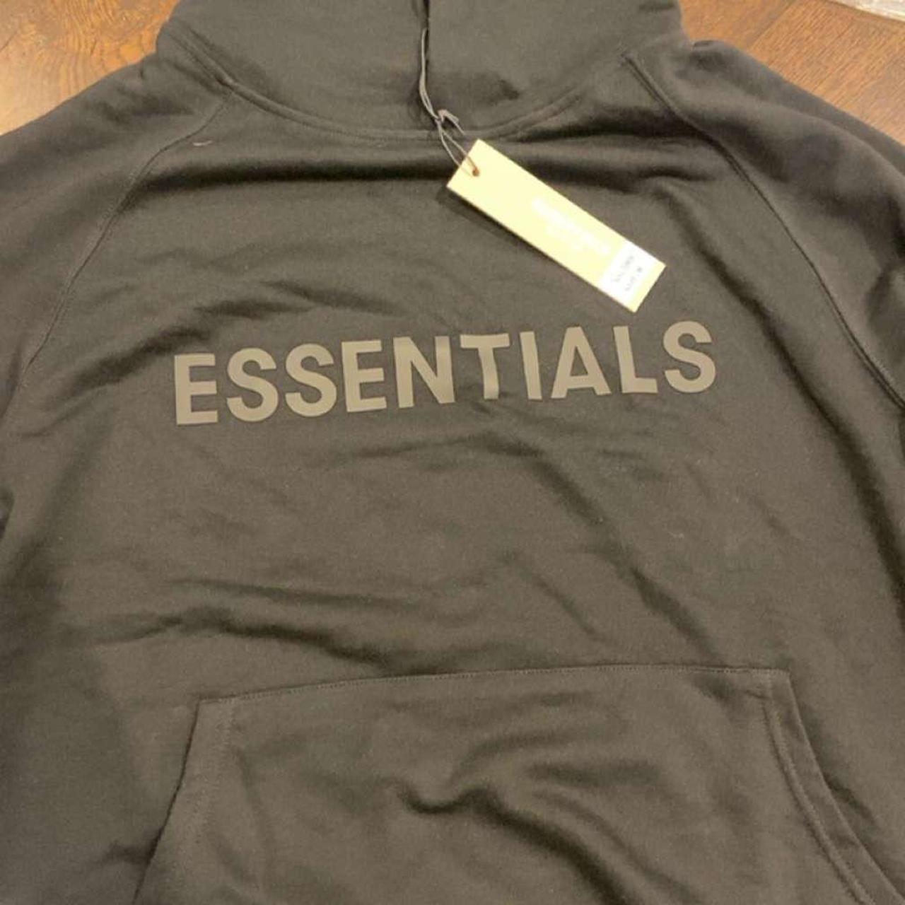 Essentials Men's Black Hoodie | Depop