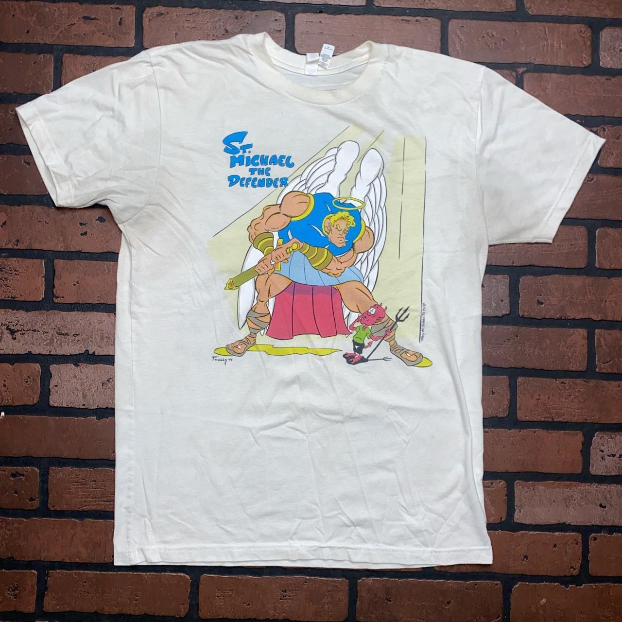 Y2k Jesus god graphic tee ️cool shirt! Art dated at... - Depop