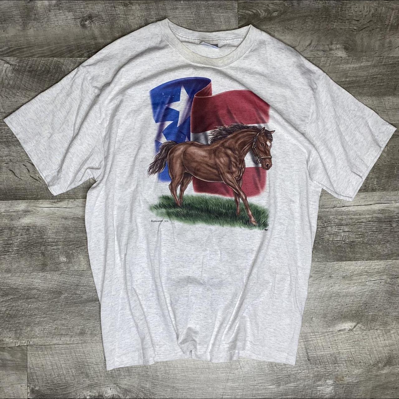 Vintage 90’s Horse Stallion Art T-shirt ️Cool... - Depop