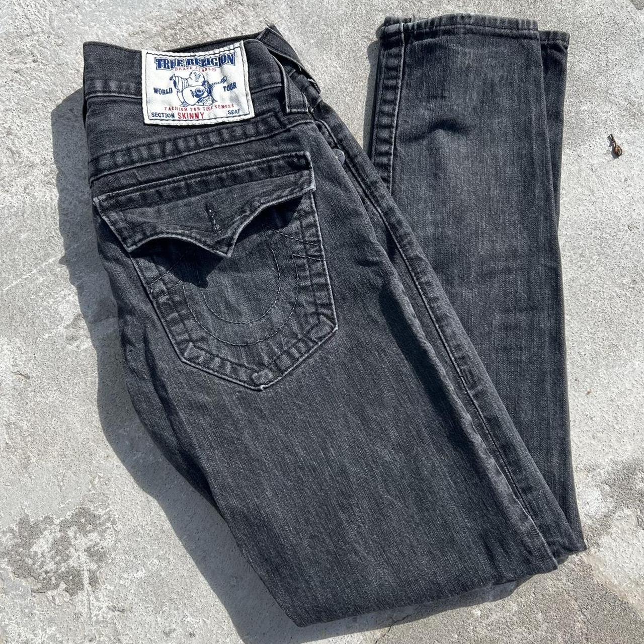 Y2K True Religion Black Jeans -Size 30. Button missing. | Depop