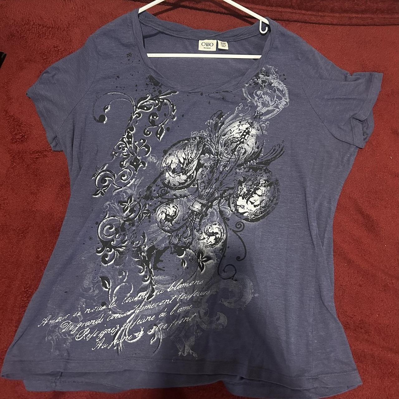 cool women’s Y2k wide neck tee womens L #y2k... - Depop