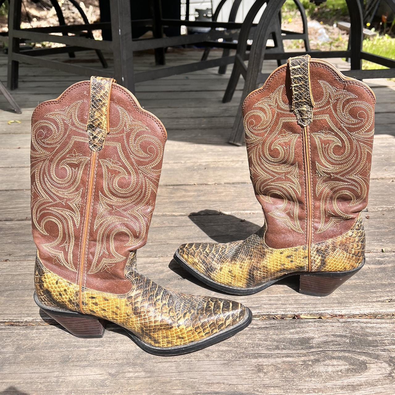 DURANGO BOOTS! REAL snake skin. Size 7.5 Fits a... - Depop