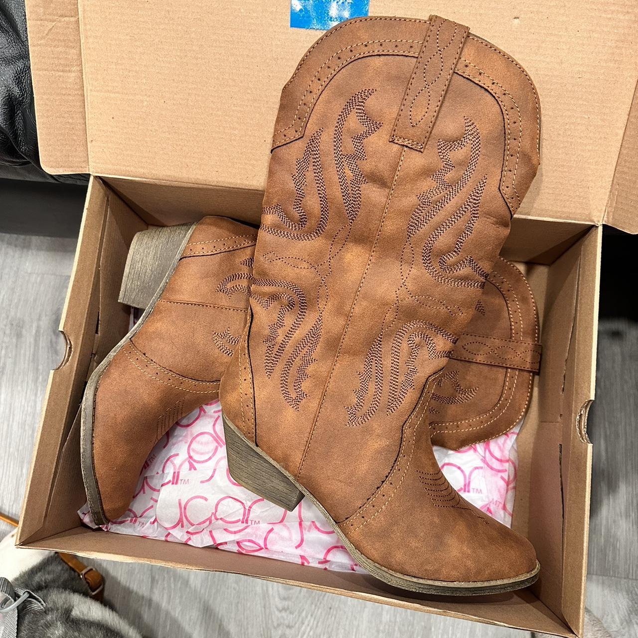 BRAND NEW Brown Cowgirl Boots 🤎 Size 9 Box... - Depop