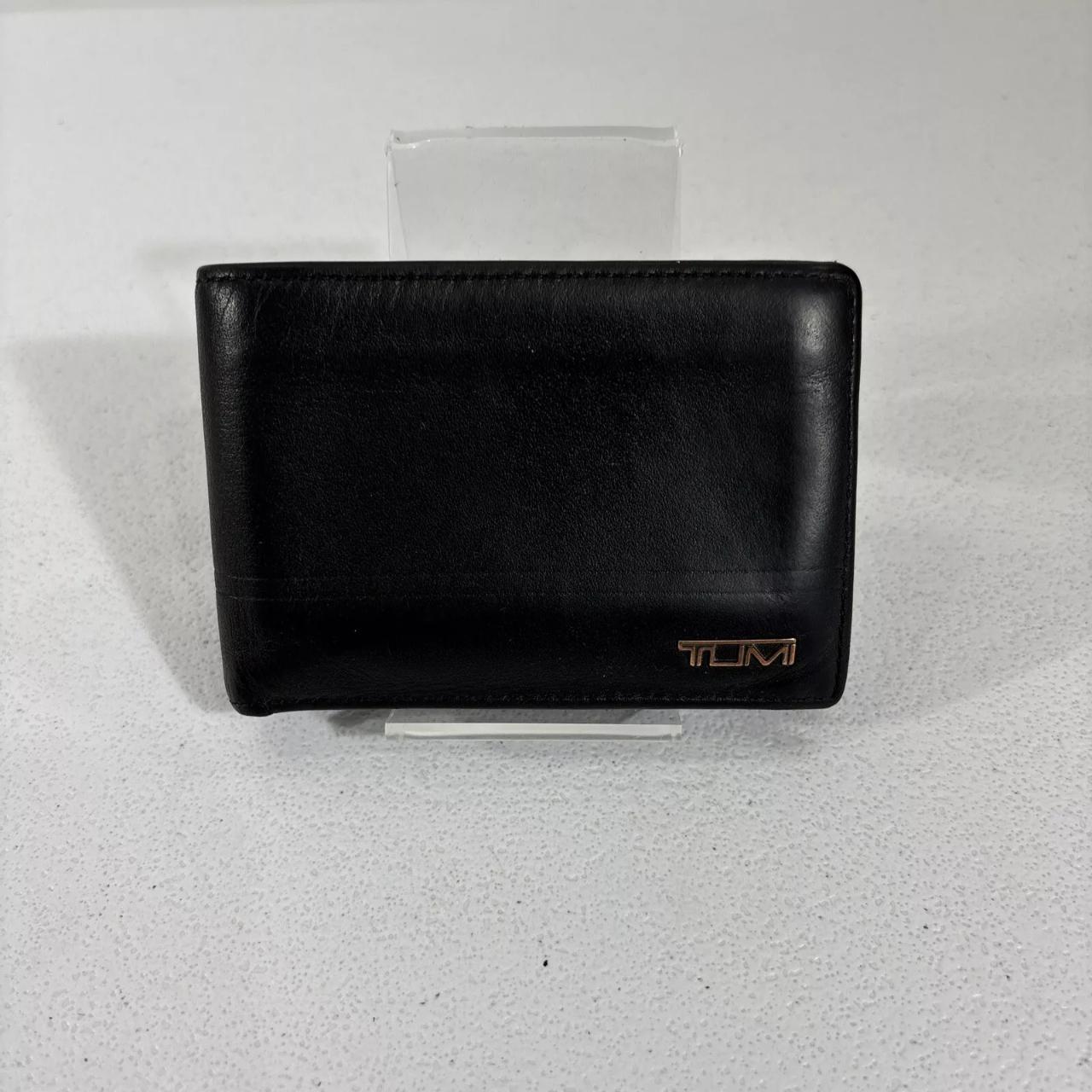 Mens Tumi Black Leather Bifold Wallet - Depop