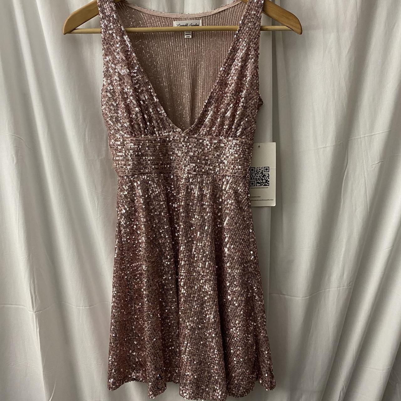 Sequins Emerald Sundae v neck mini dress. Brand new... - Depop