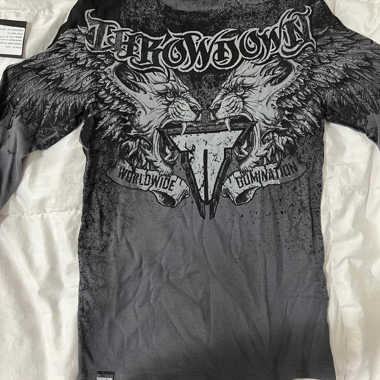Throwdown Thermal size M #affliction #emo #grunge... - Depop