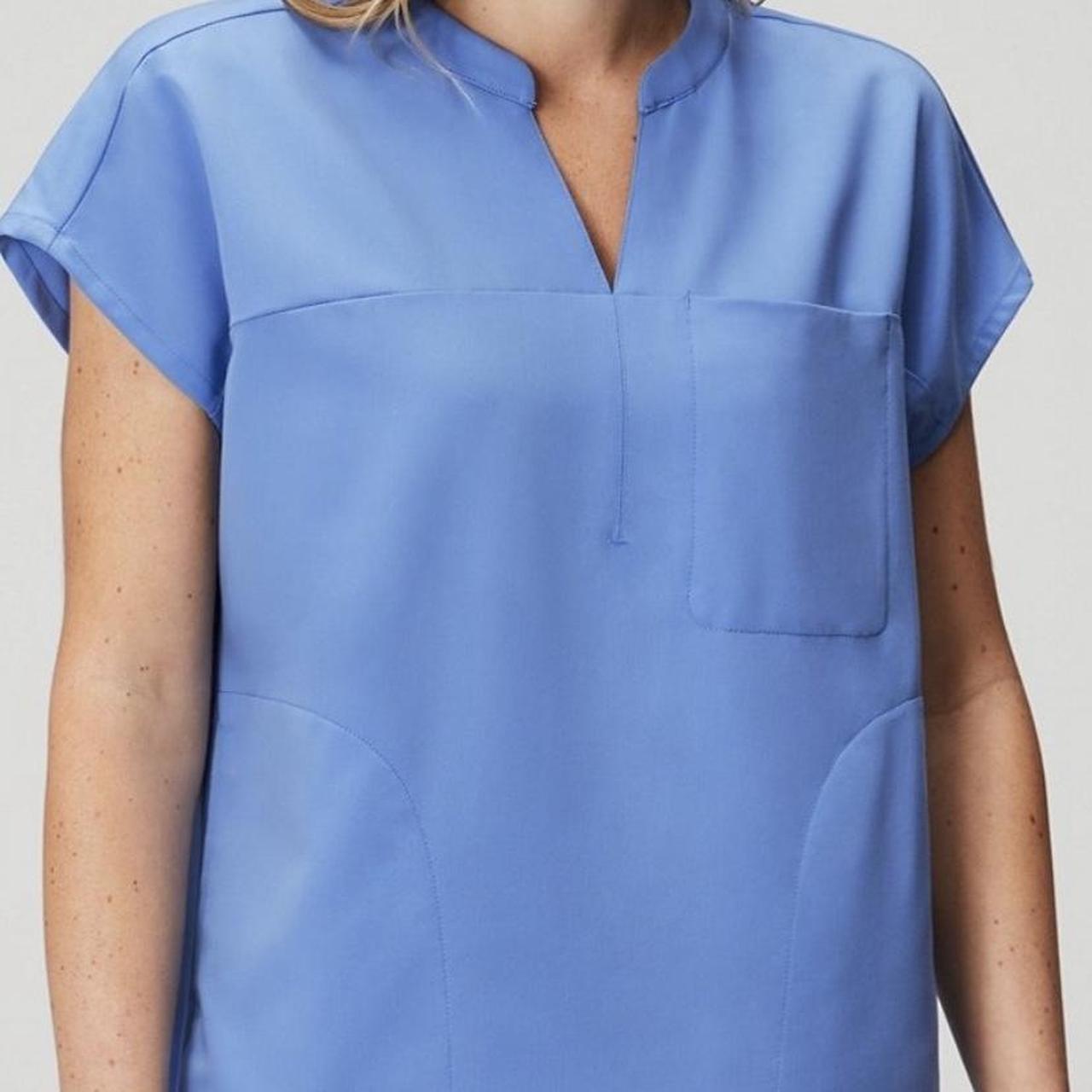 Ceil blue Fabletics 3 pocket modern scrub top. Never... - Depop