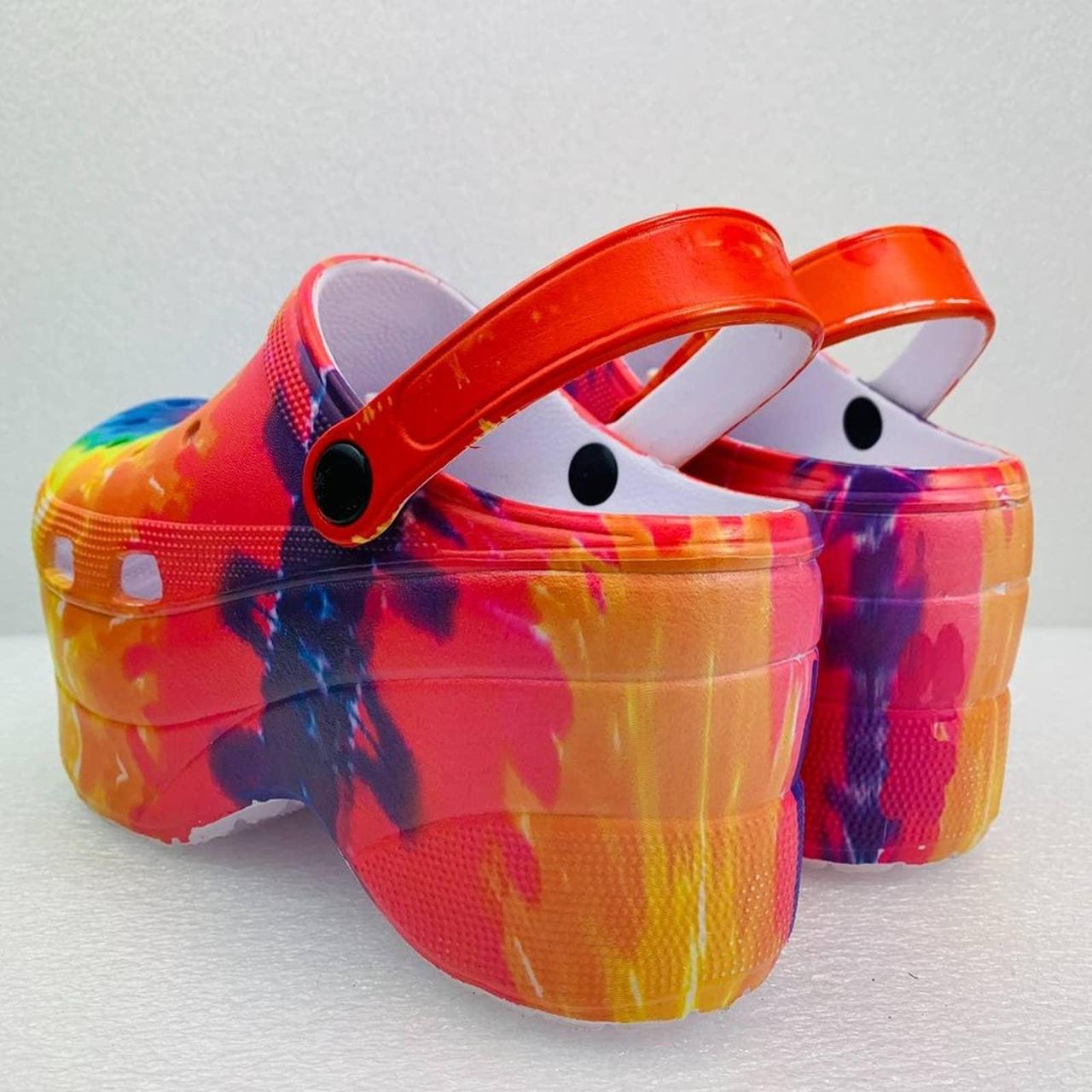 Cape Robbin Women's Blue and Orange Clogs | Depop