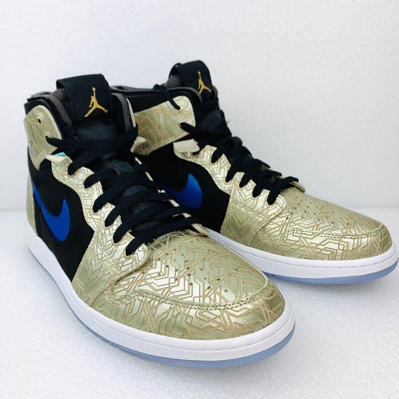 AIR JORDAN 1 High Zoom Air Team Gold Laser Blue... - Depop