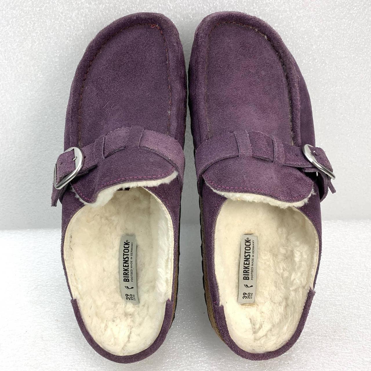 Birkenstock Women's Purple and Cream Clogs | Depop