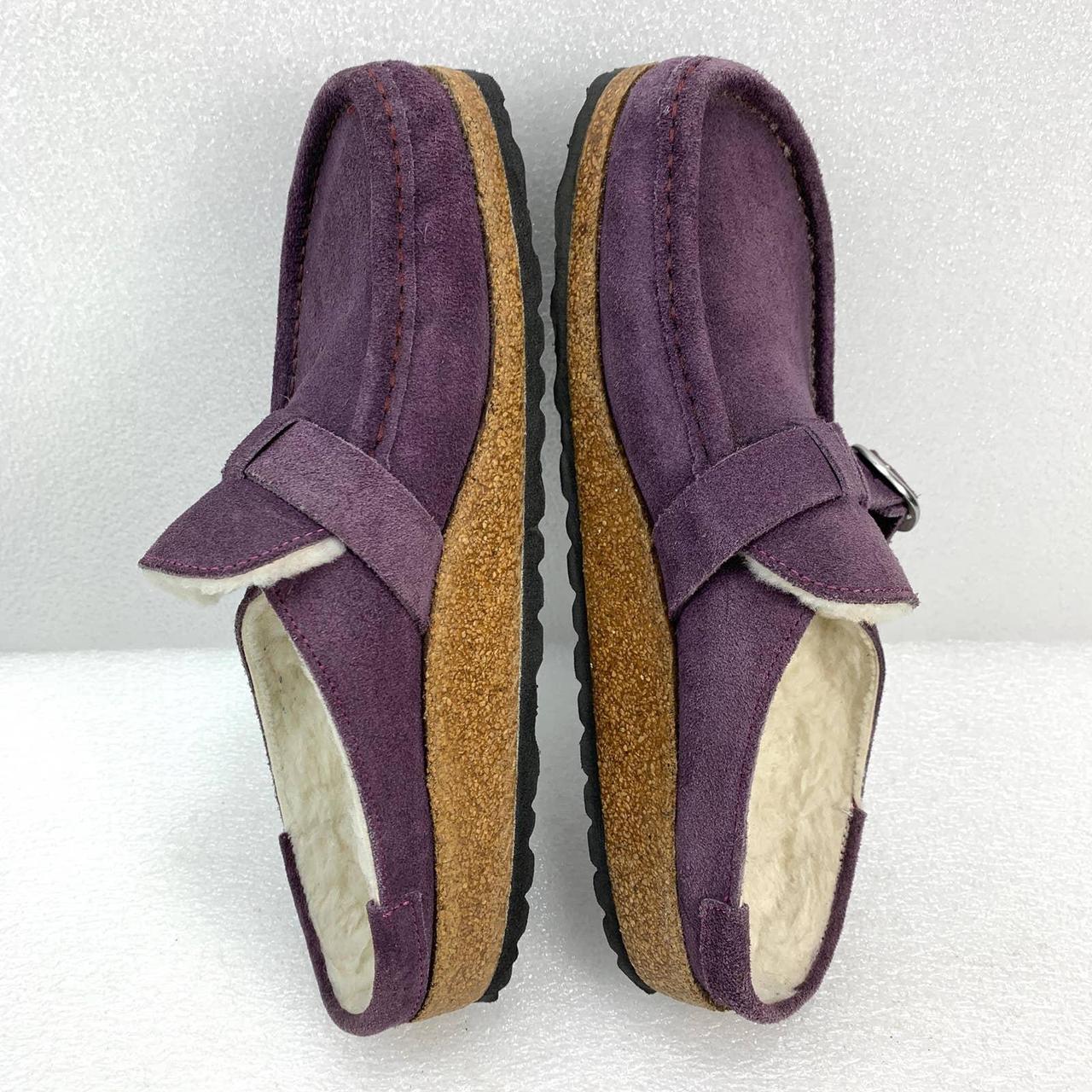 Birkenstock Women's Purple and Cream Clogs | Depop