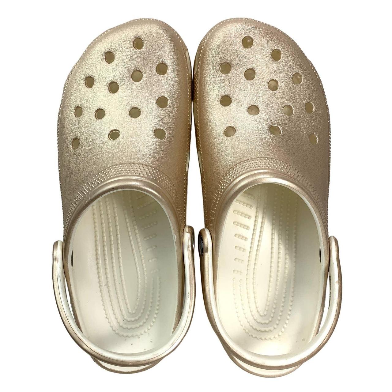 Crocs Classic Clog Glitter in Cream Size Men's 9 -... - Depop