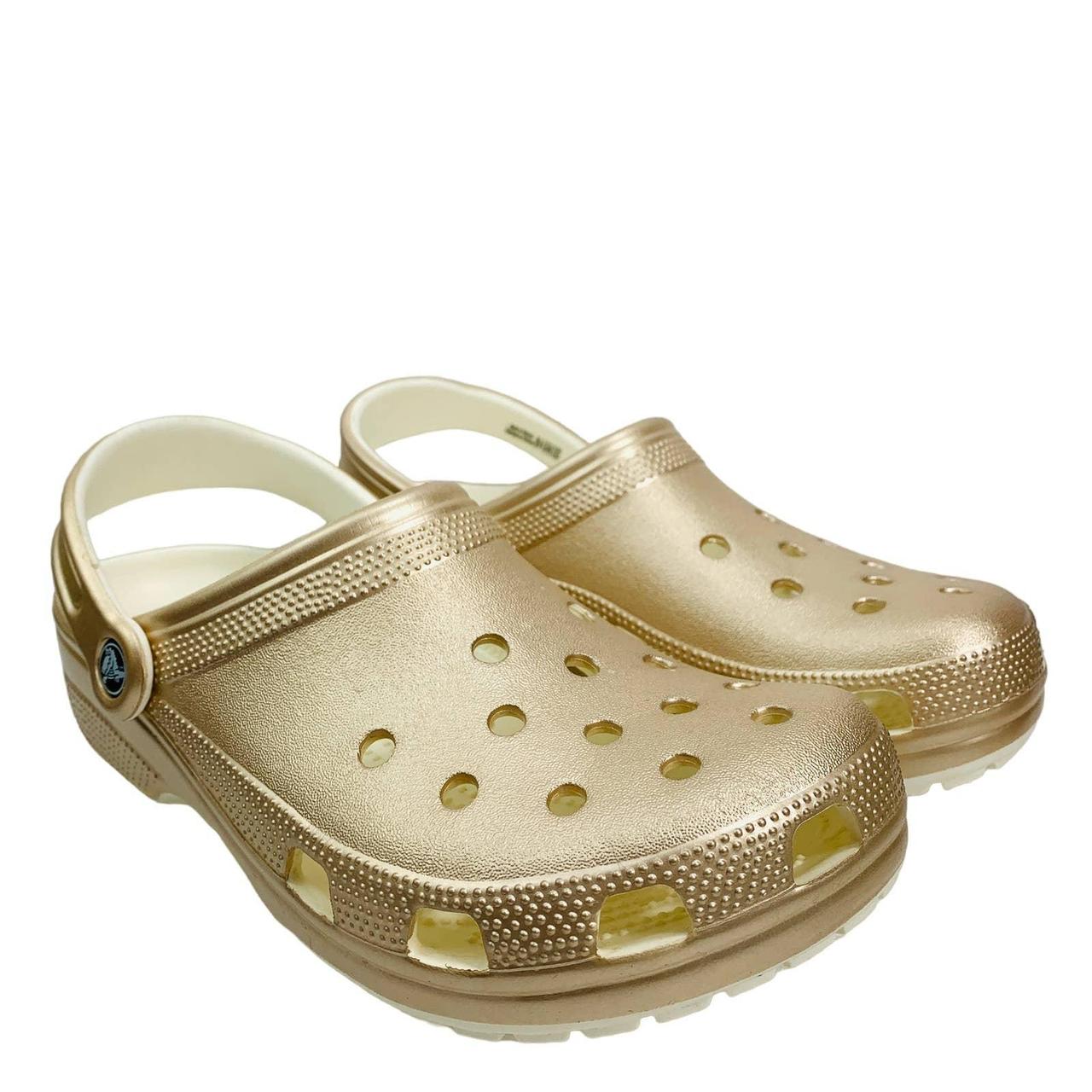 Crocs Classic Clog Glitter in Cream Size Men's 9 -... - Depop