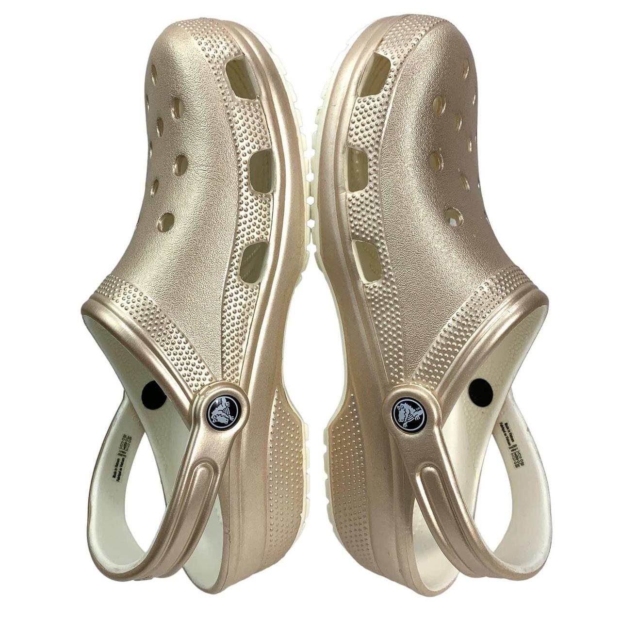 Crocs Classic Clog Glitter in Cream Size Men's 9 -... - Depop