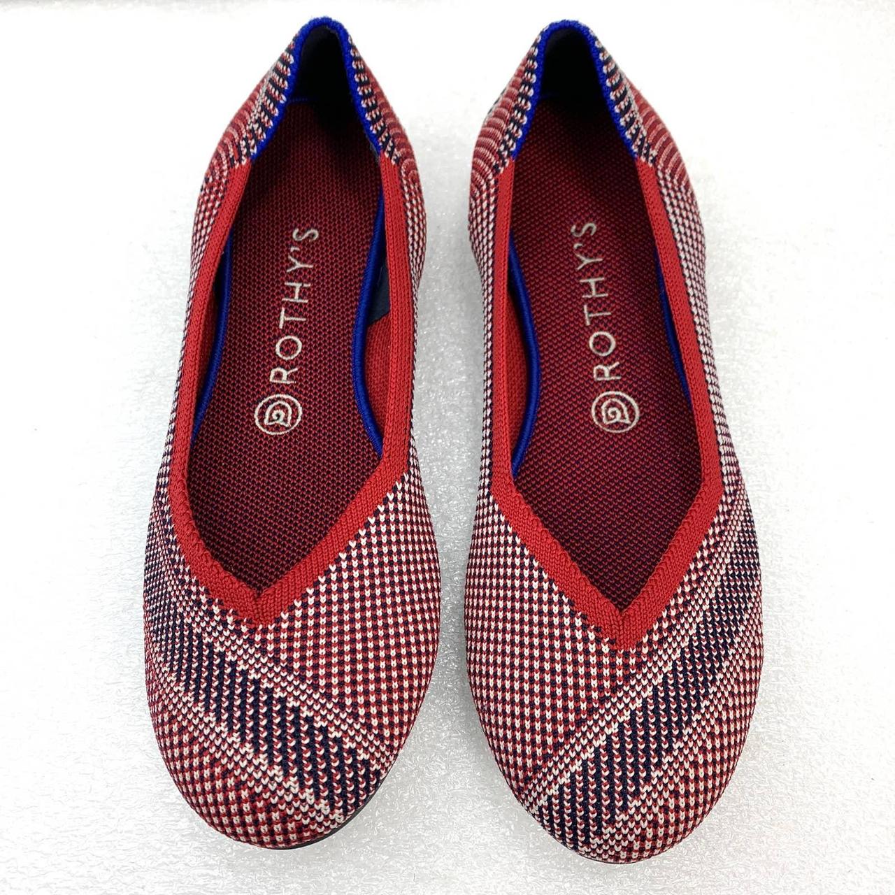 Rothy's The Flat Round Toe Ballet Shoes in Red... - Depop