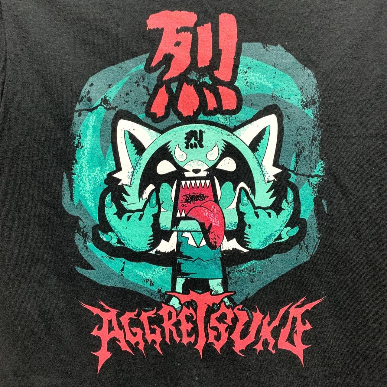Atsuko Aggretsuko Angry Retsuko T-Shirt in Black... - Depop
