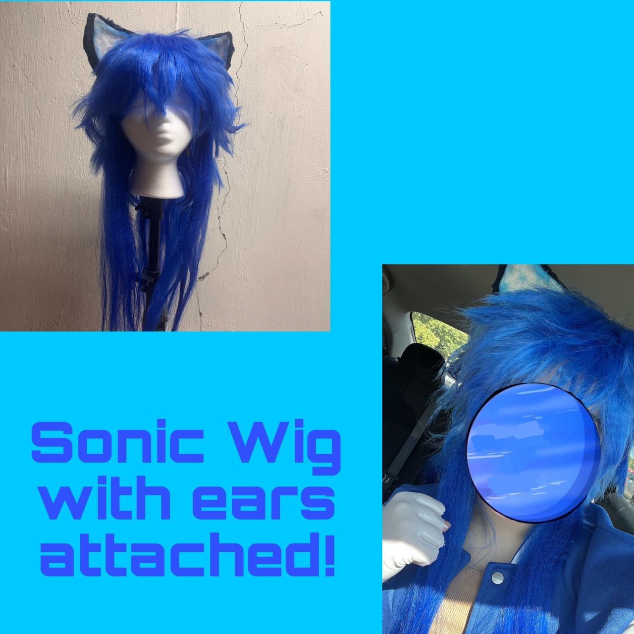 Sonic Wig! Worn twice!💙 FREE SHIPPING! Custom... - Depop