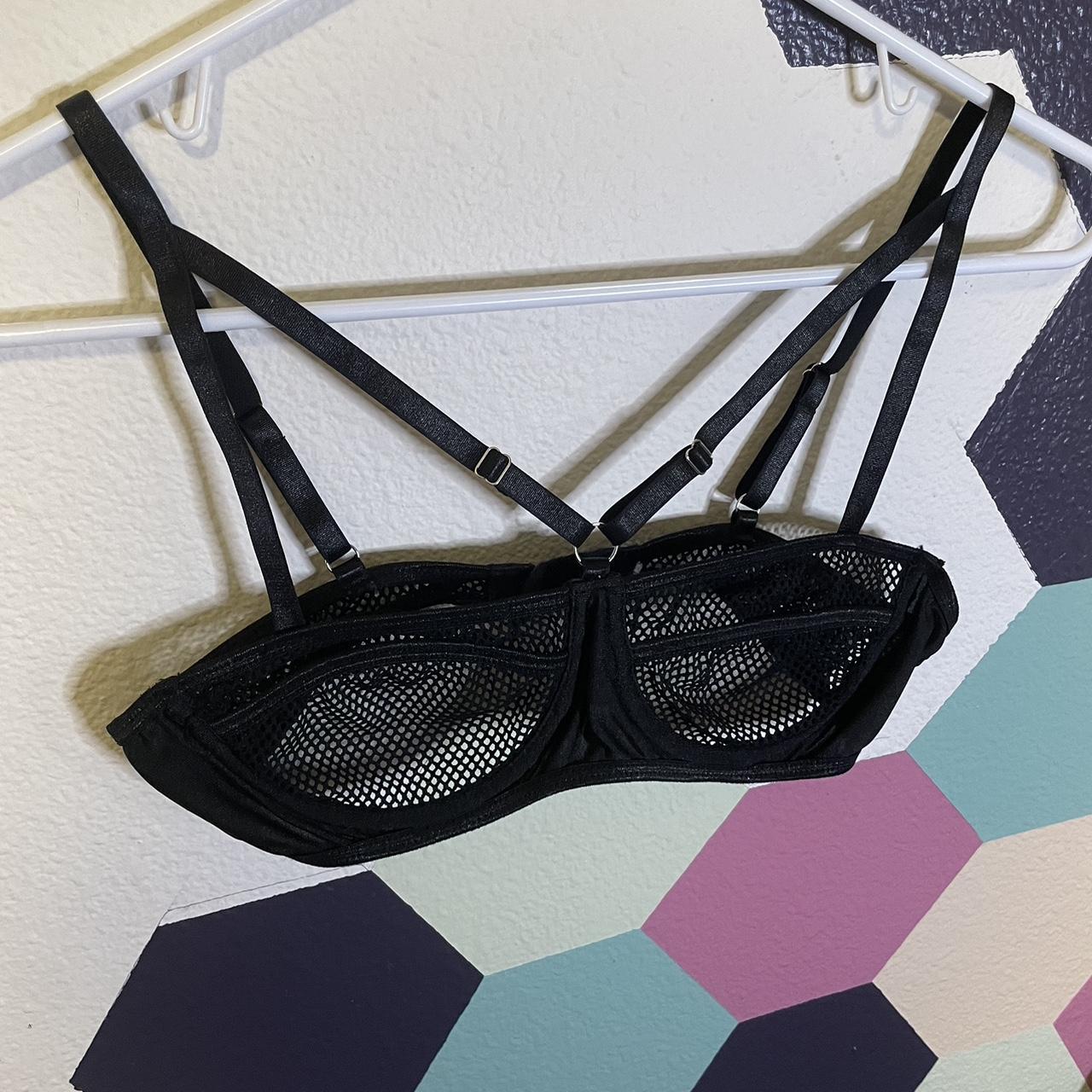 Fishnet Bra with Double Strap details... - Depop