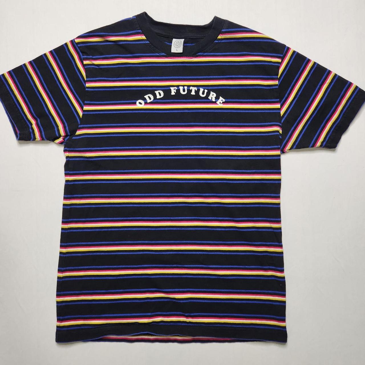 Odd Future multi color striped shirt Size... - Depop