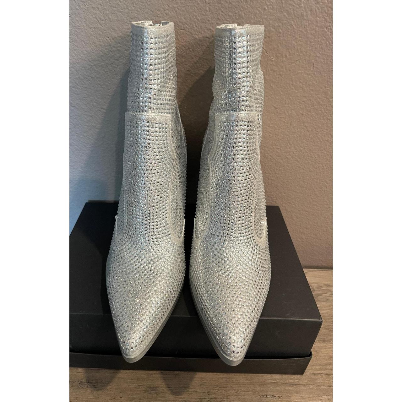 Azalea Wang Soulard Rhinestone Bling Cowgirl Booties... - Depop