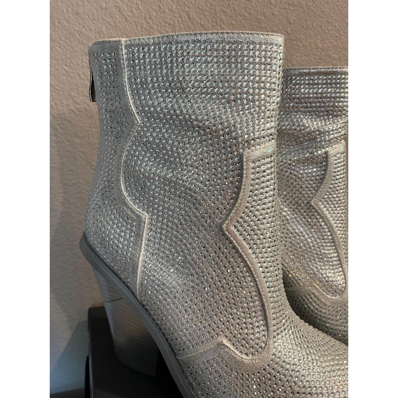 Azalea Wang Soulard Rhinestone Bling Cowgirl Booties... - Depop