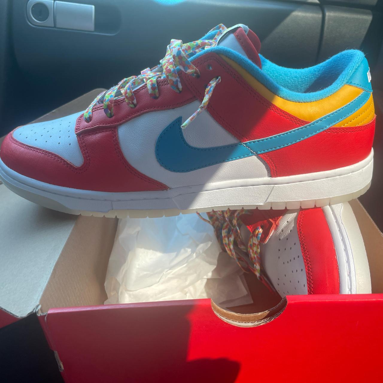 nike dunk low qs lebron x fruity pebble colab vnds - Depop