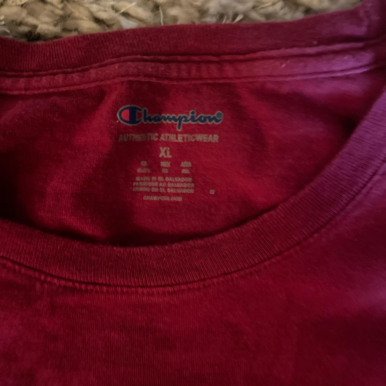Red champion shirt - Depop