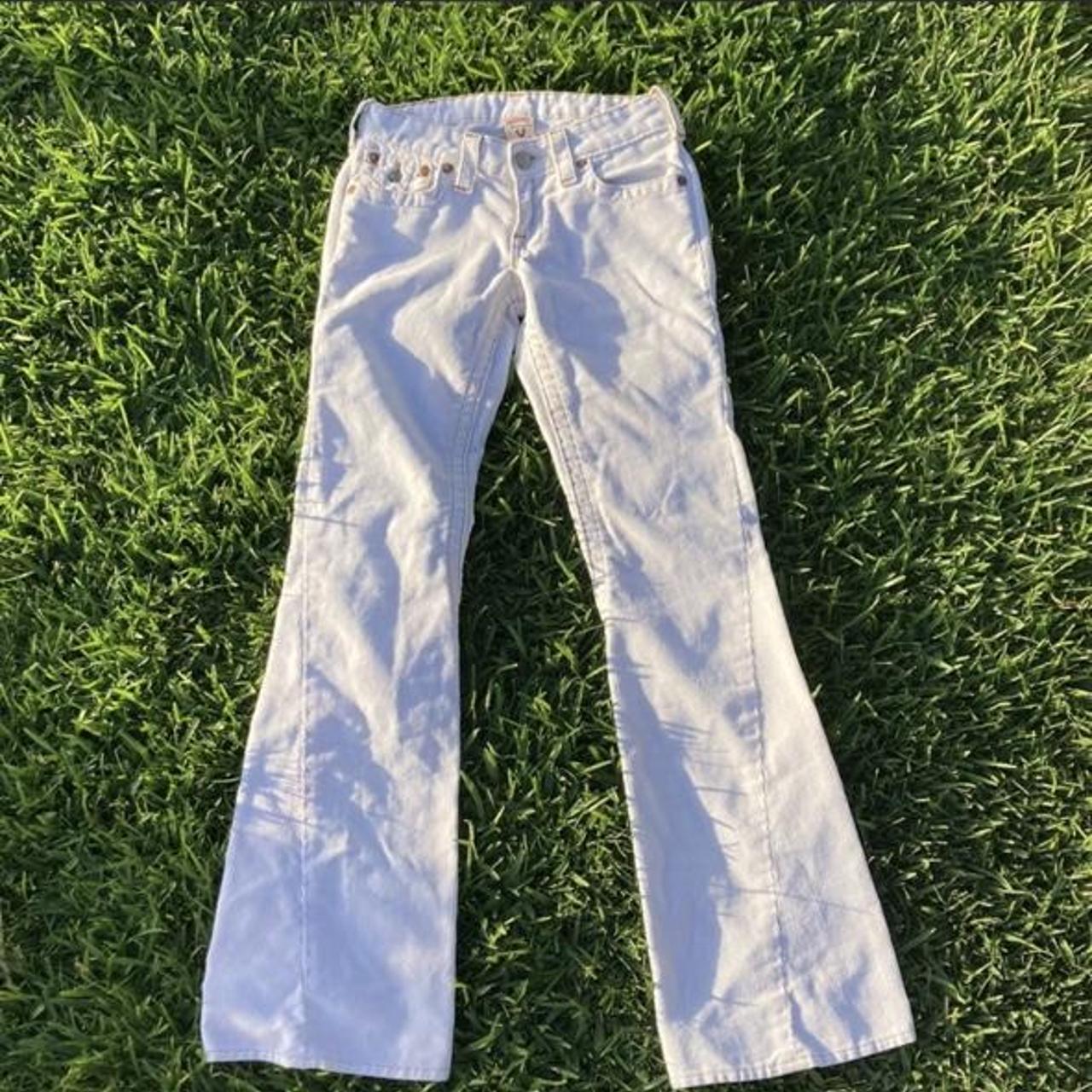 White true religion flare jeans - Depop