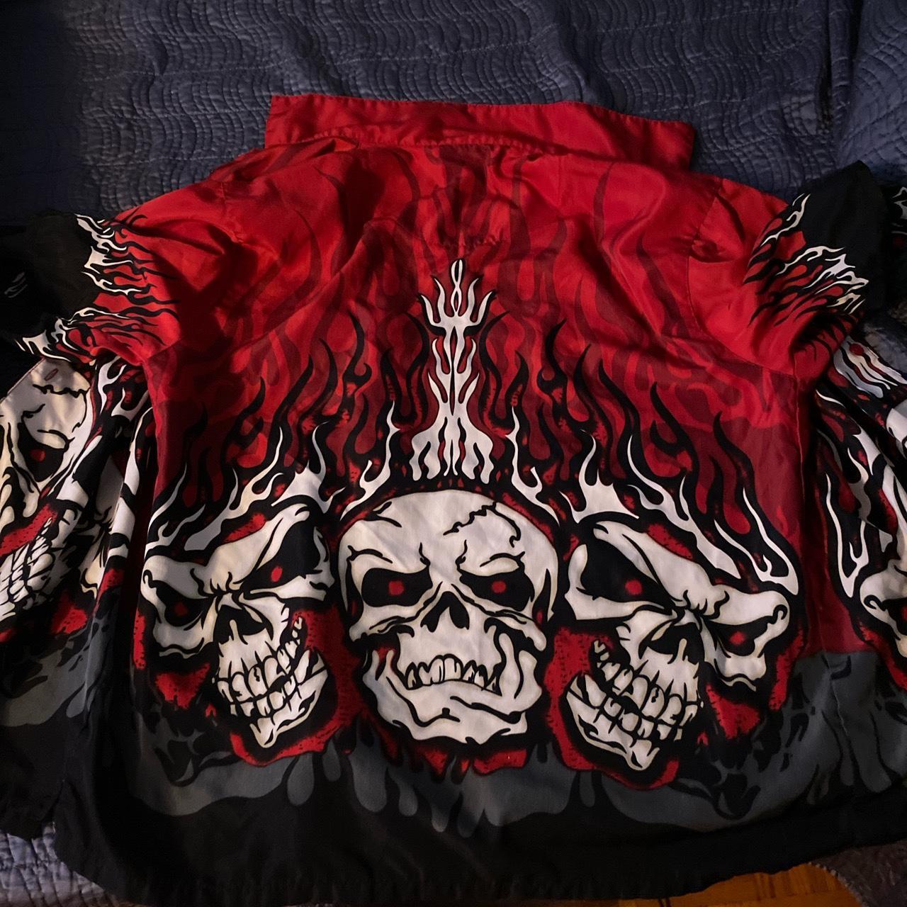 Affliction like skull button up, perfect condition... - Depop