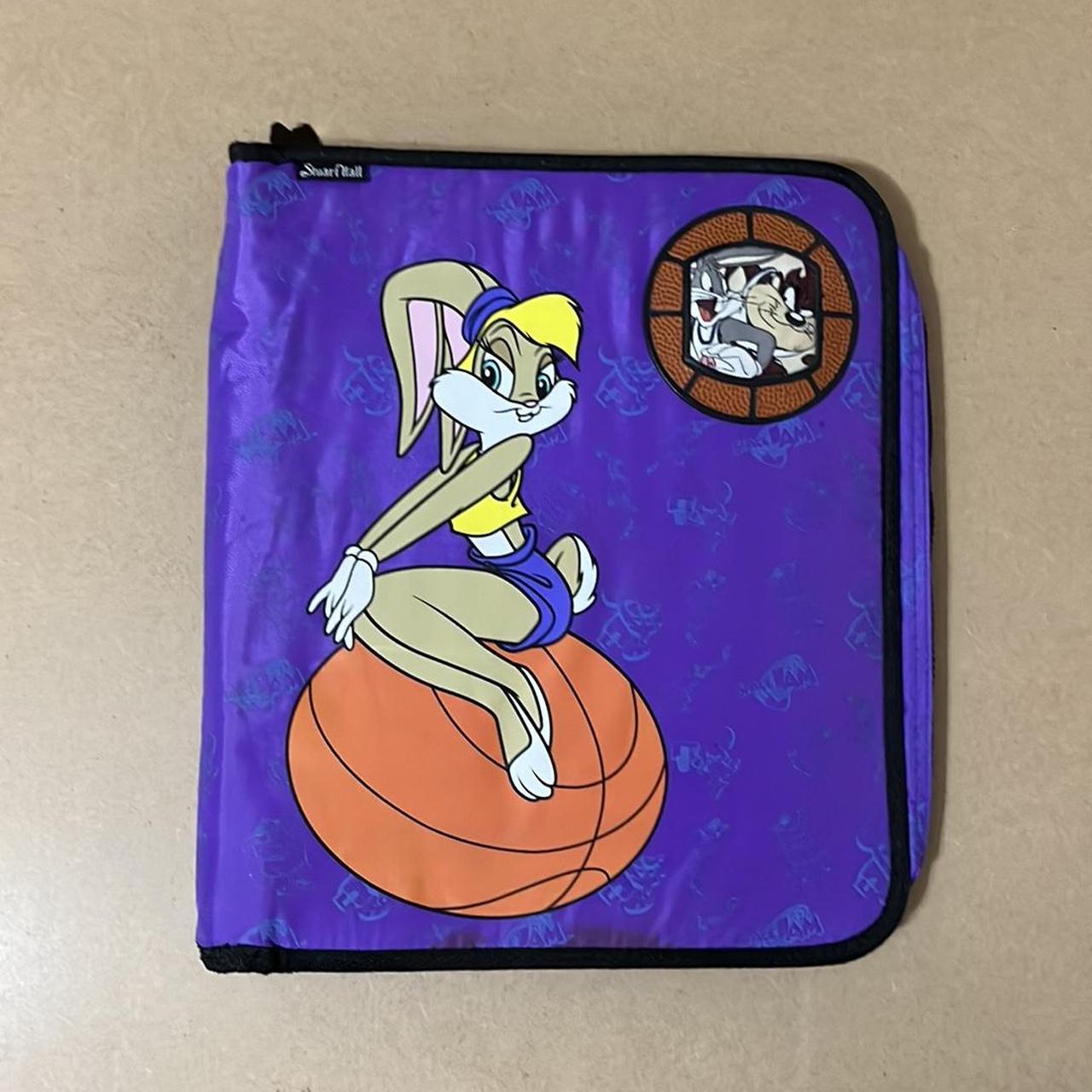Purple Space Jam Looney Tunes Bugs Bunny binder... - Depop