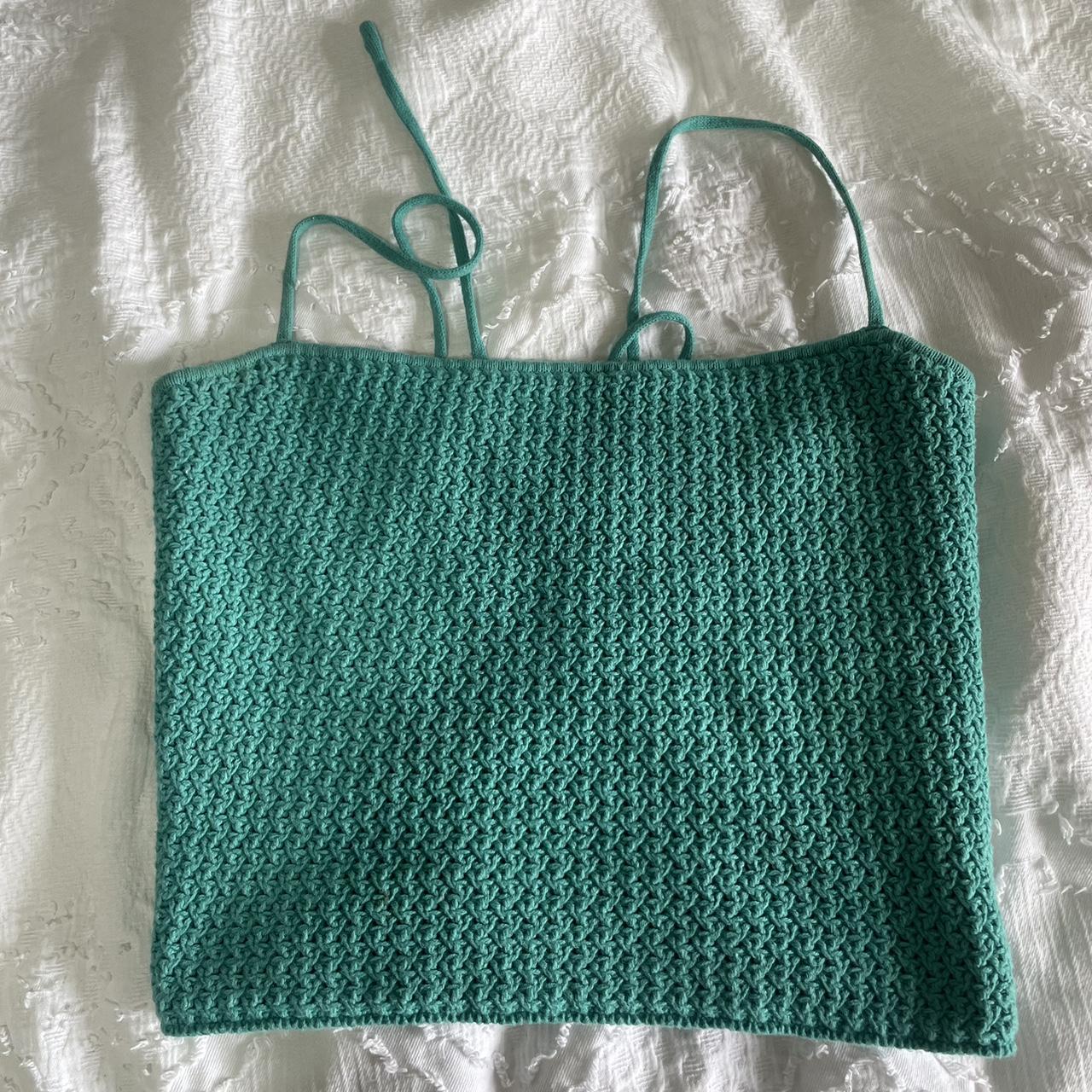 Glassons teal crochet top Label says size L but fits... | Depop