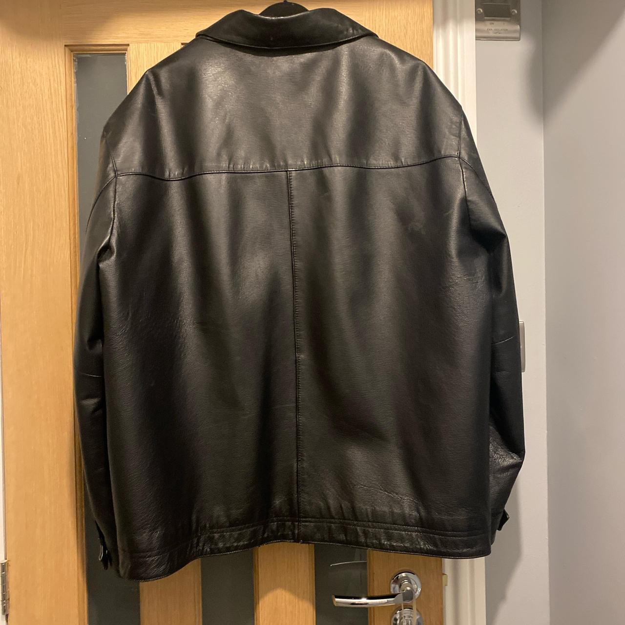 Size 12 leather jacket Oversized fit Worn a few... - Depop