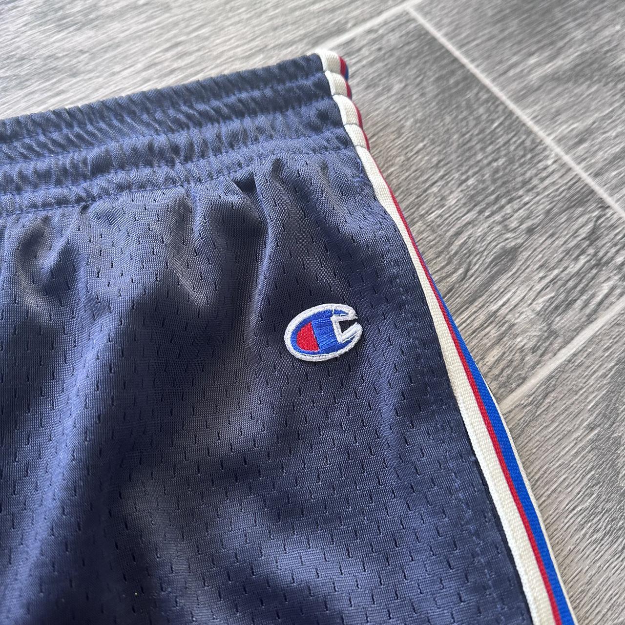 Champion mesh basketball shorts with red white blue... - Depop