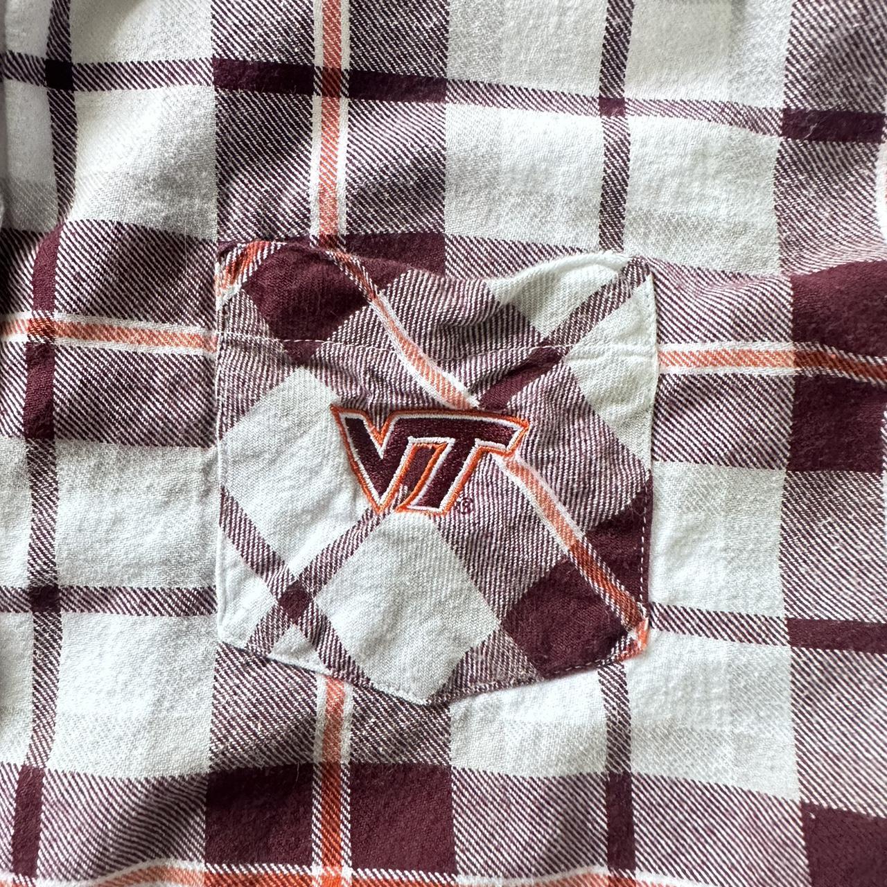 Virginia Tech Hokies women’s plaid flannel button... - Depop