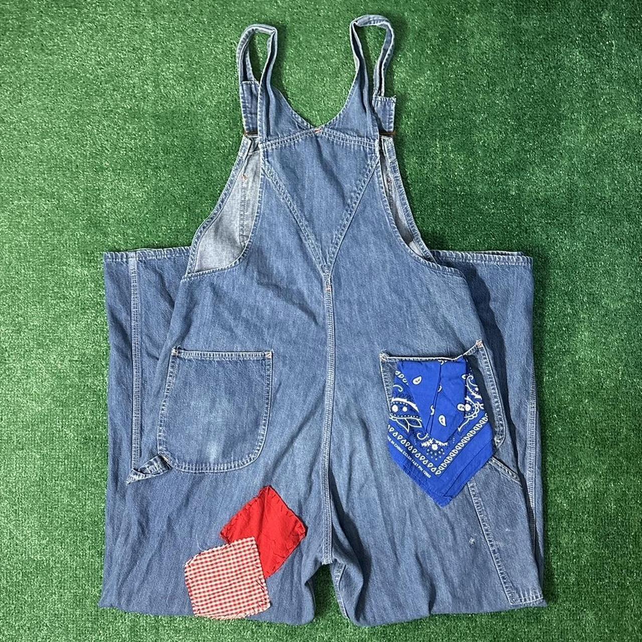 Vintage 80s Sears Denim Overalls Custom Patching... | Depop