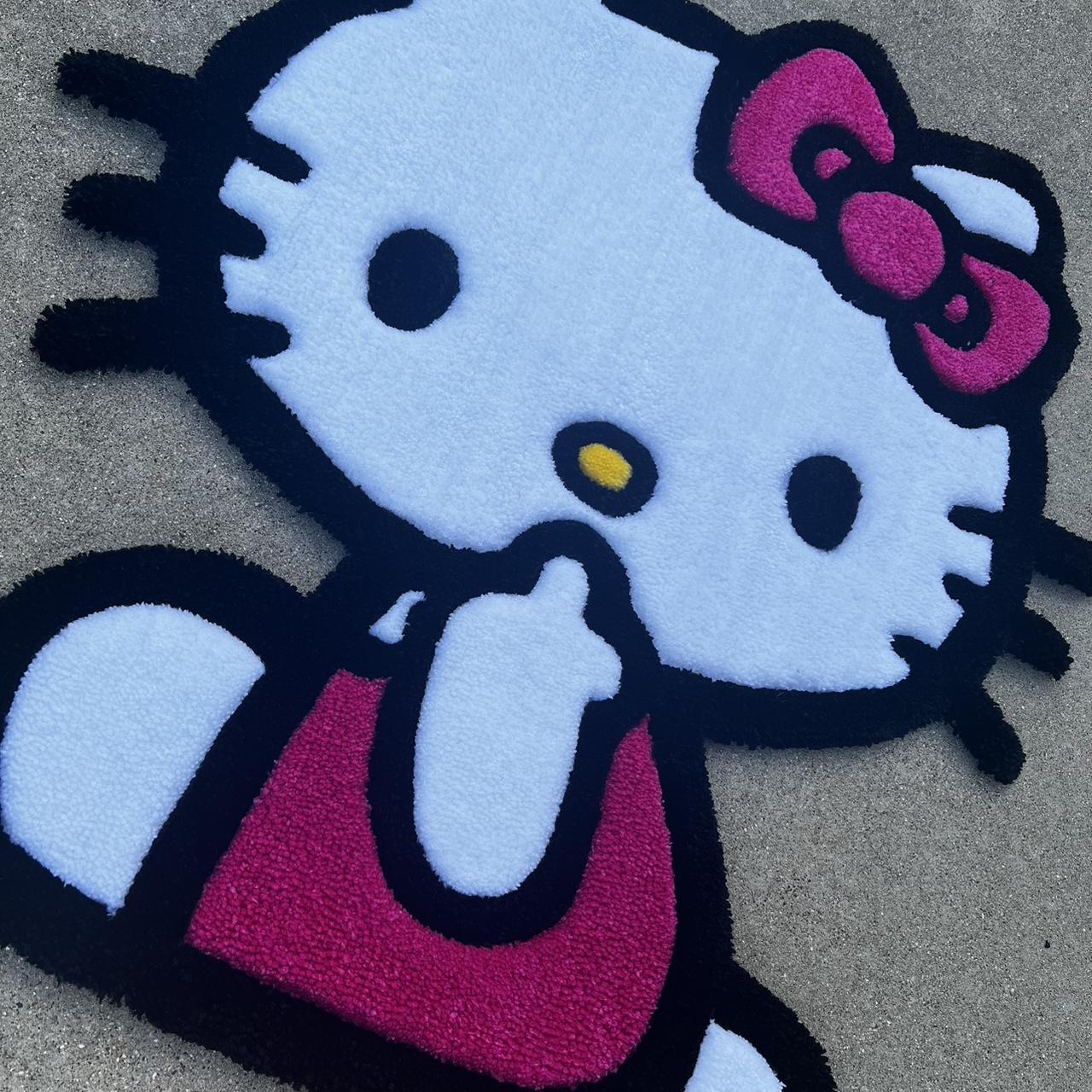 3ft hello kitty tufted rug 💓 super soft fluffy... - Depop