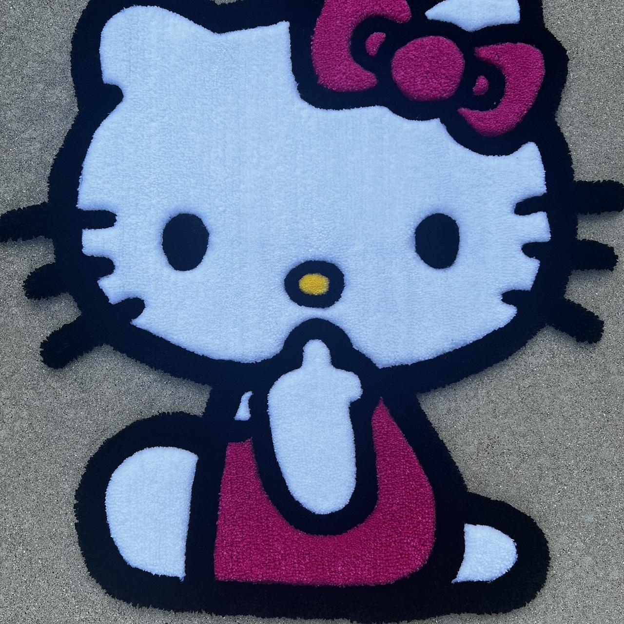 3ft hello kitty tufted rug 💓 super soft fluffy... - Depop