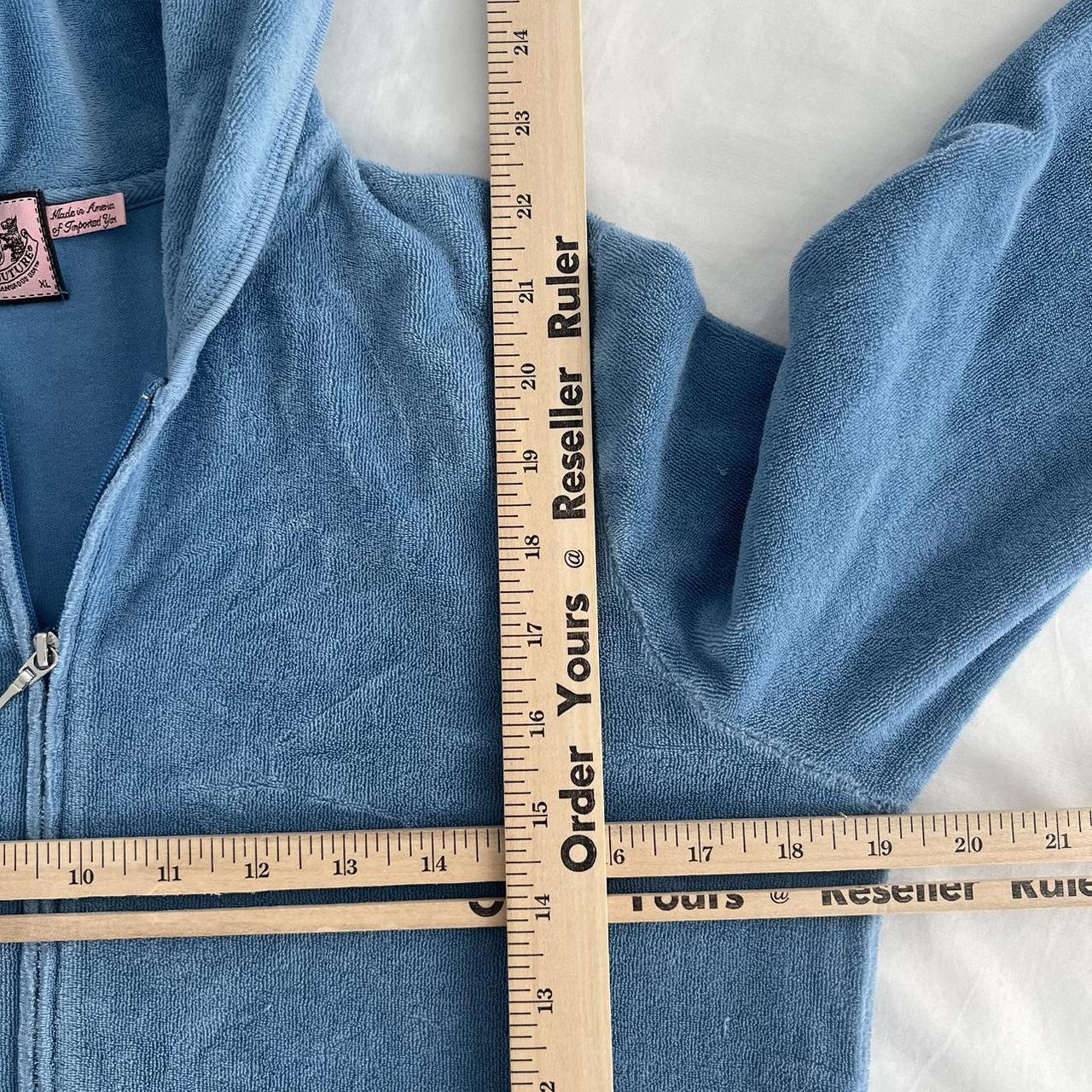 Juicy Couture Velour Zip Up Hoodie Womens XL Blue... - Depop