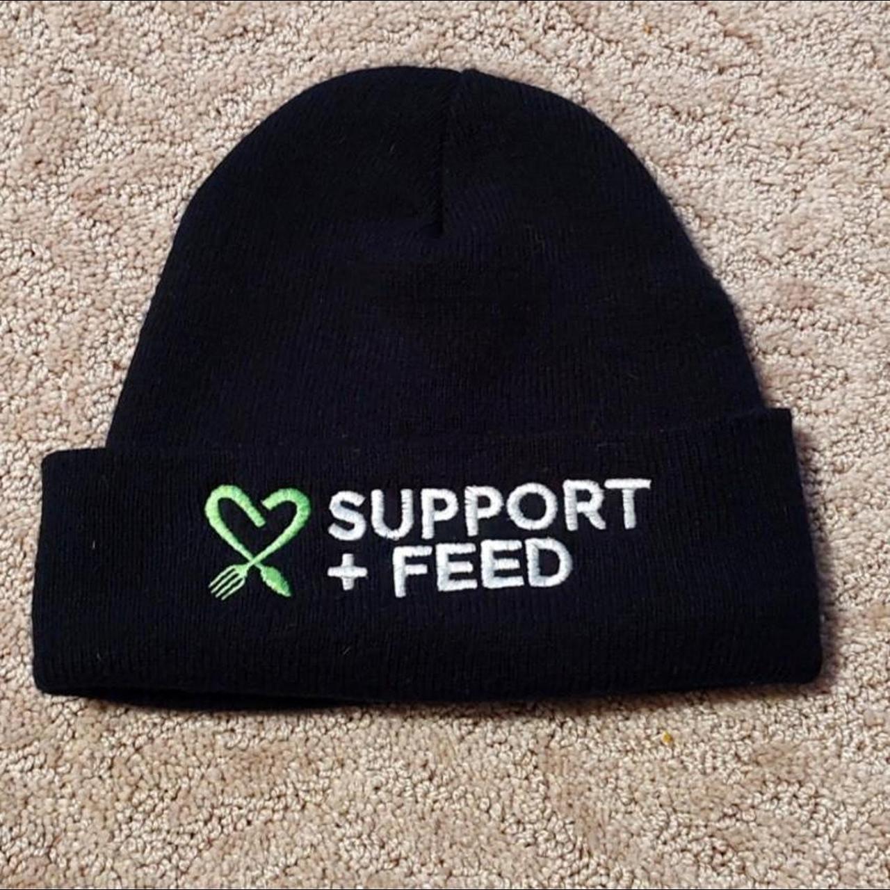 Black Support and Feed hat - Depop