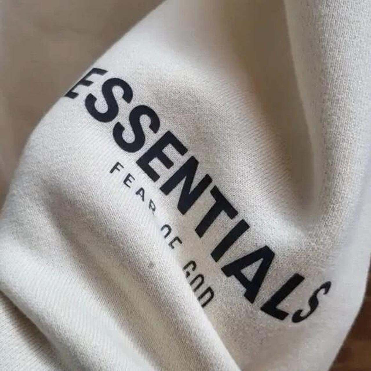 Essentials White Zip Up Hoodie - Depop
