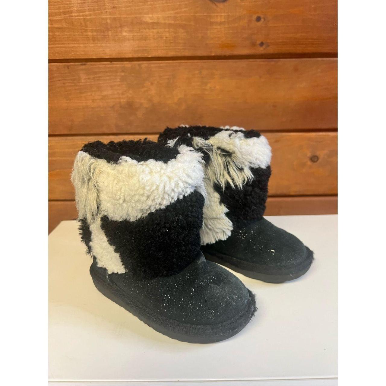 UGG Classic Short Patchwork Fluff - Black - Boots... - Depop