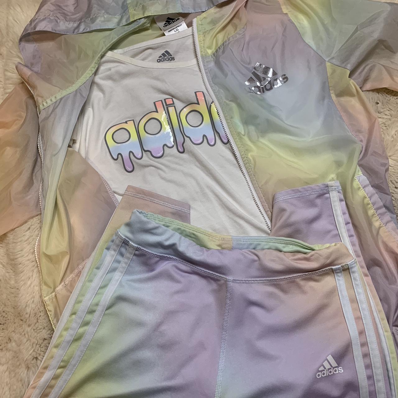 3 piece Adidas pastel wind tights 14Y #pastel... - Depop