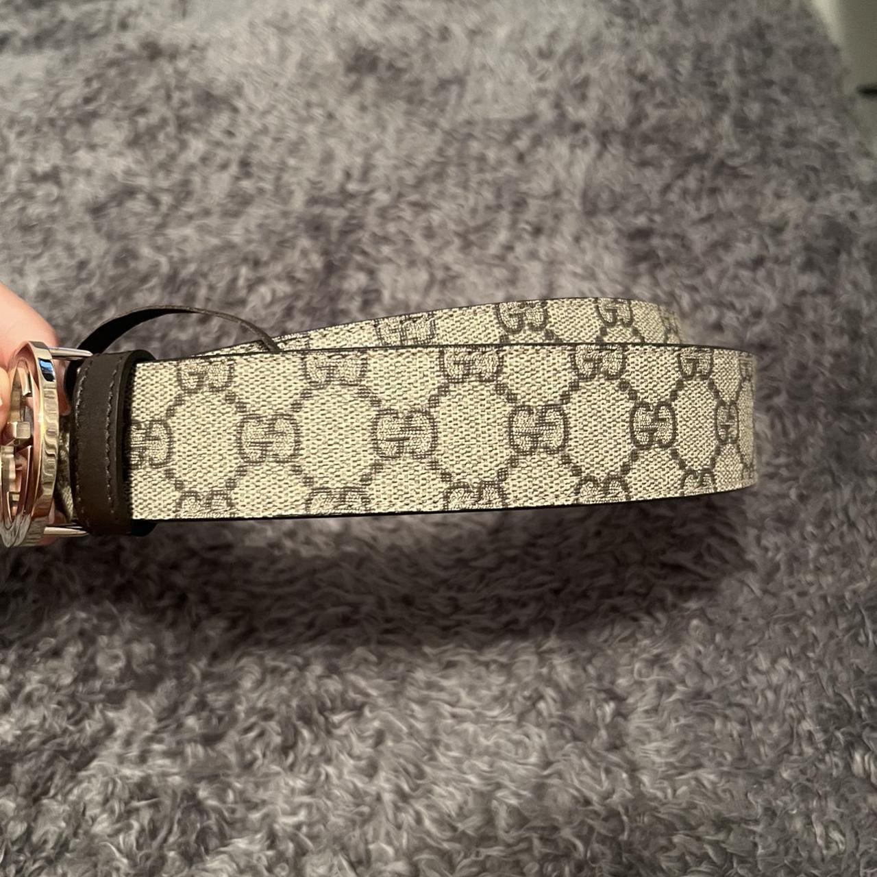 Authentic gg supreme Gucci belt Gold buckle Size... - Depop