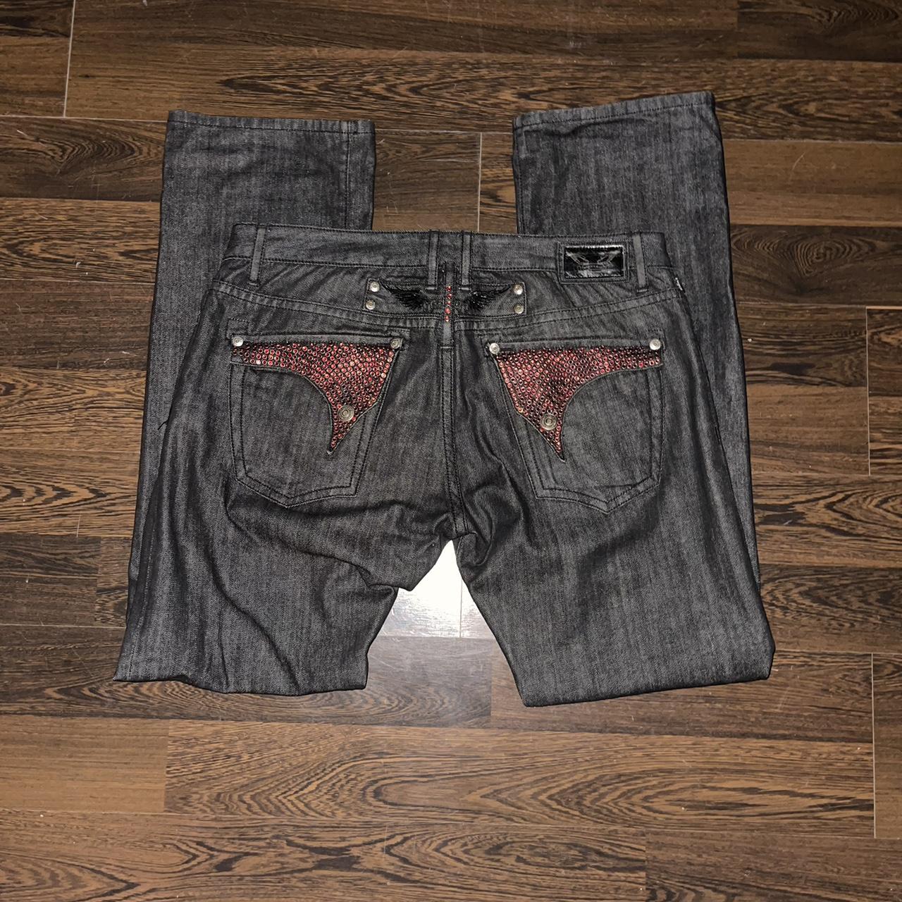 ️ ️ ️ROBIN JEANS WITH RED CRYSTALS ️ ️ ️ Waist 38 inseam... - Depop