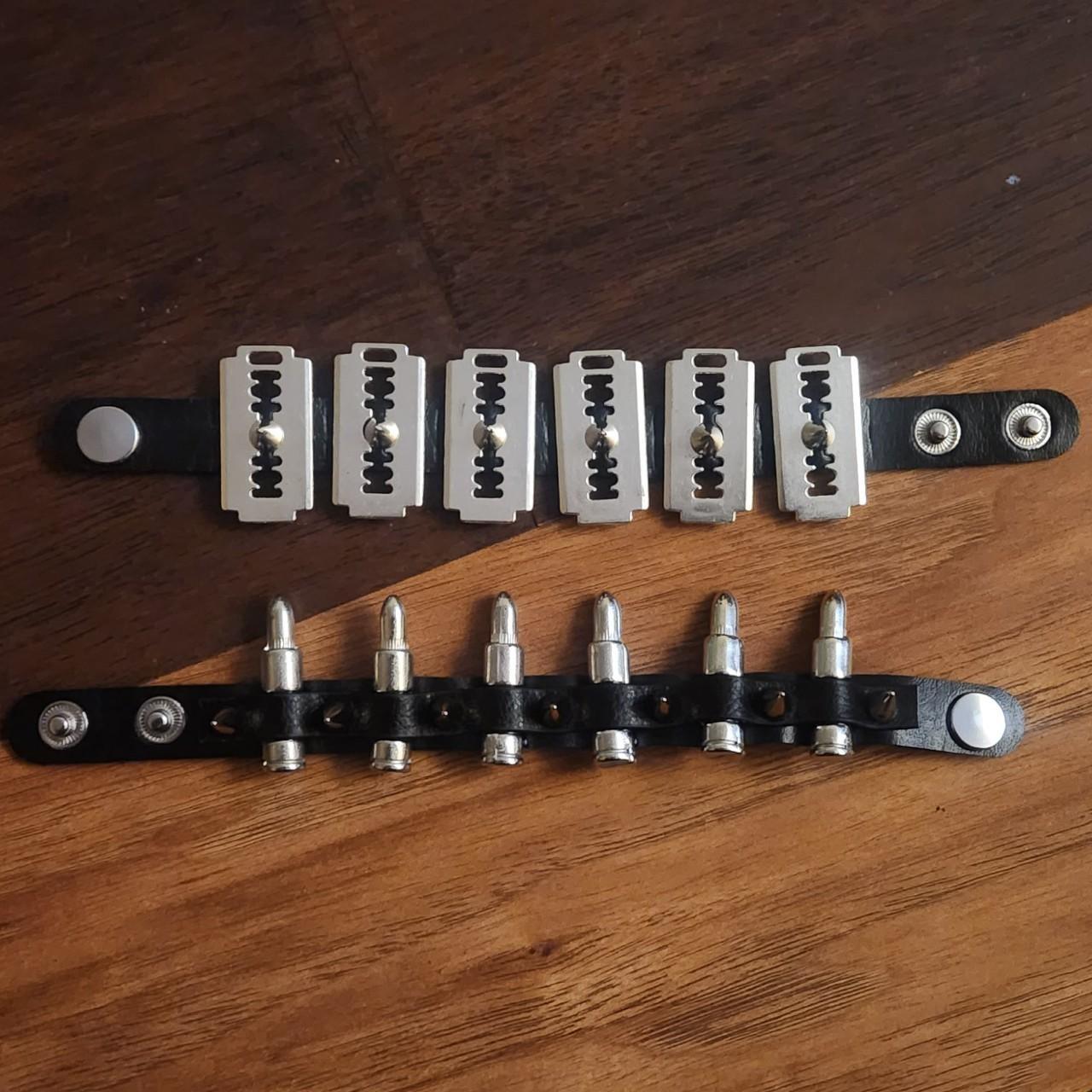 Custom made fake bullet and fake razor bracelet 2... - Depop