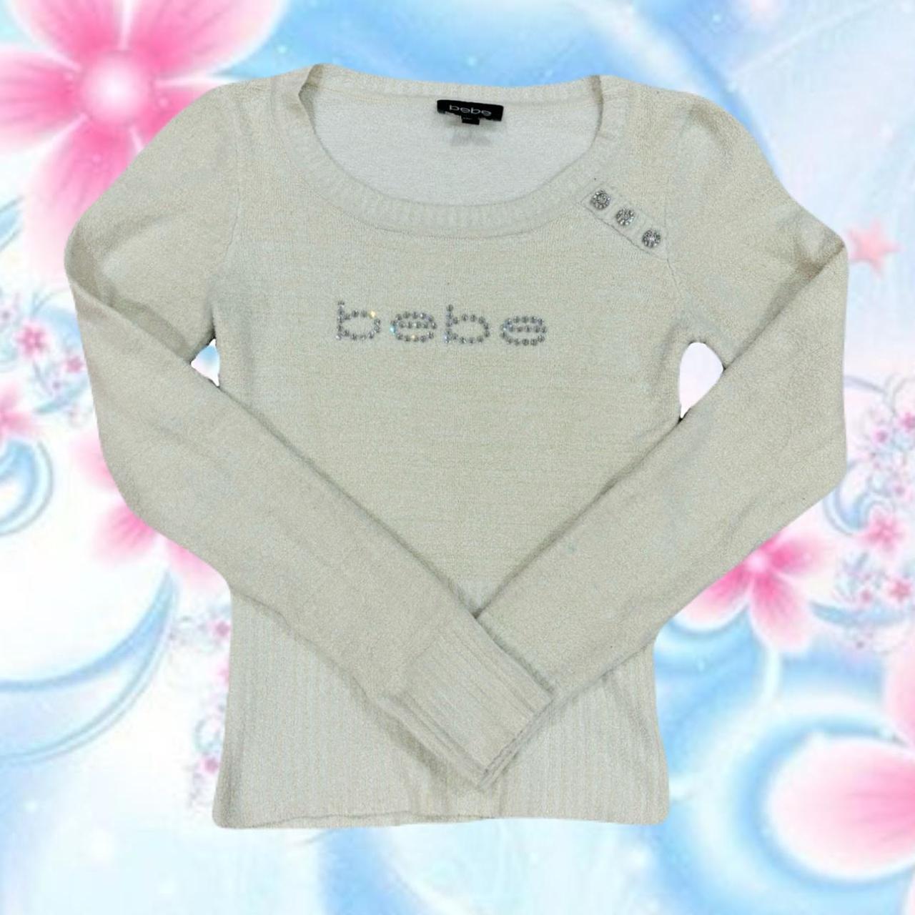 Y2k vintage cream bebe designer rhinestone glam soft... - Depop